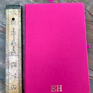 Personalised Pink A5 Notebook Hot Pink Monogram Journal - Etsy