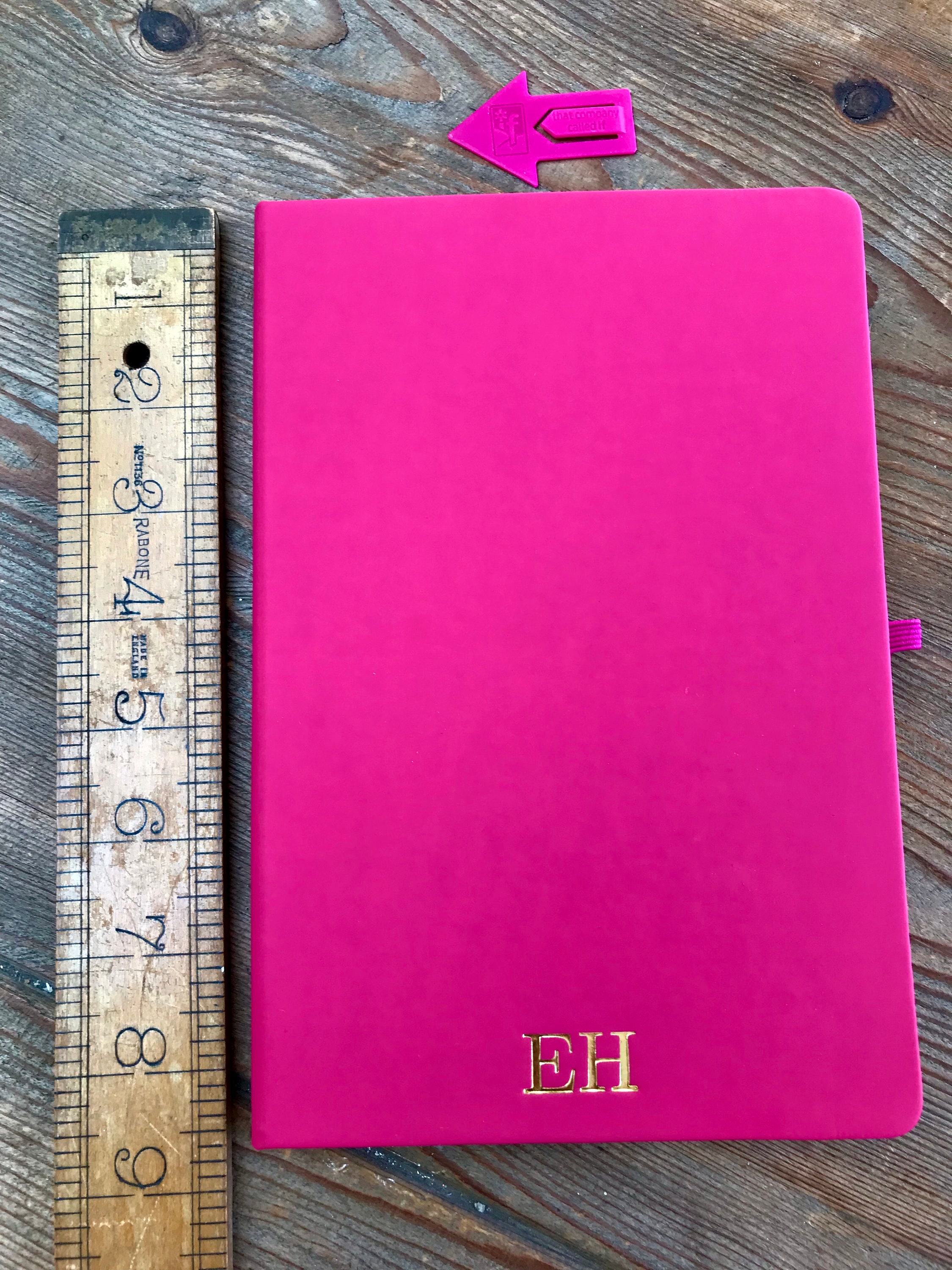 Personalised Pink A5 Notebook Hot Pink Monogram Journal | Etsy