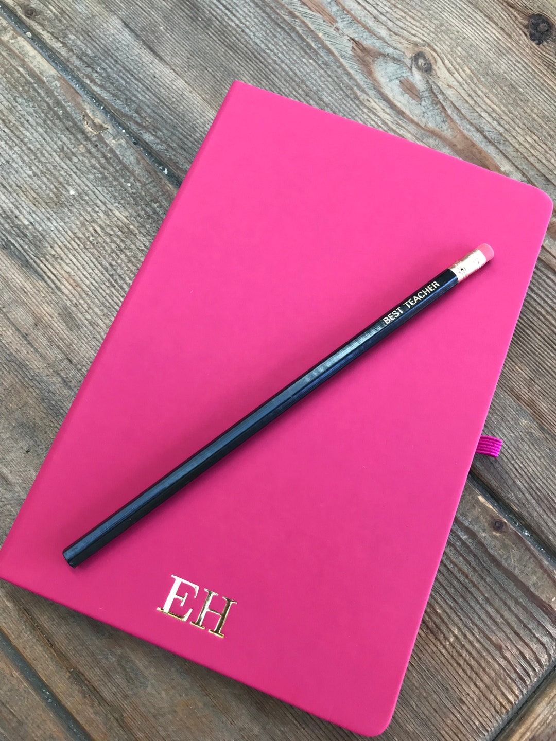 Personalised Pink A5 Notebook Hot Pink Monogram Journal - Etsy