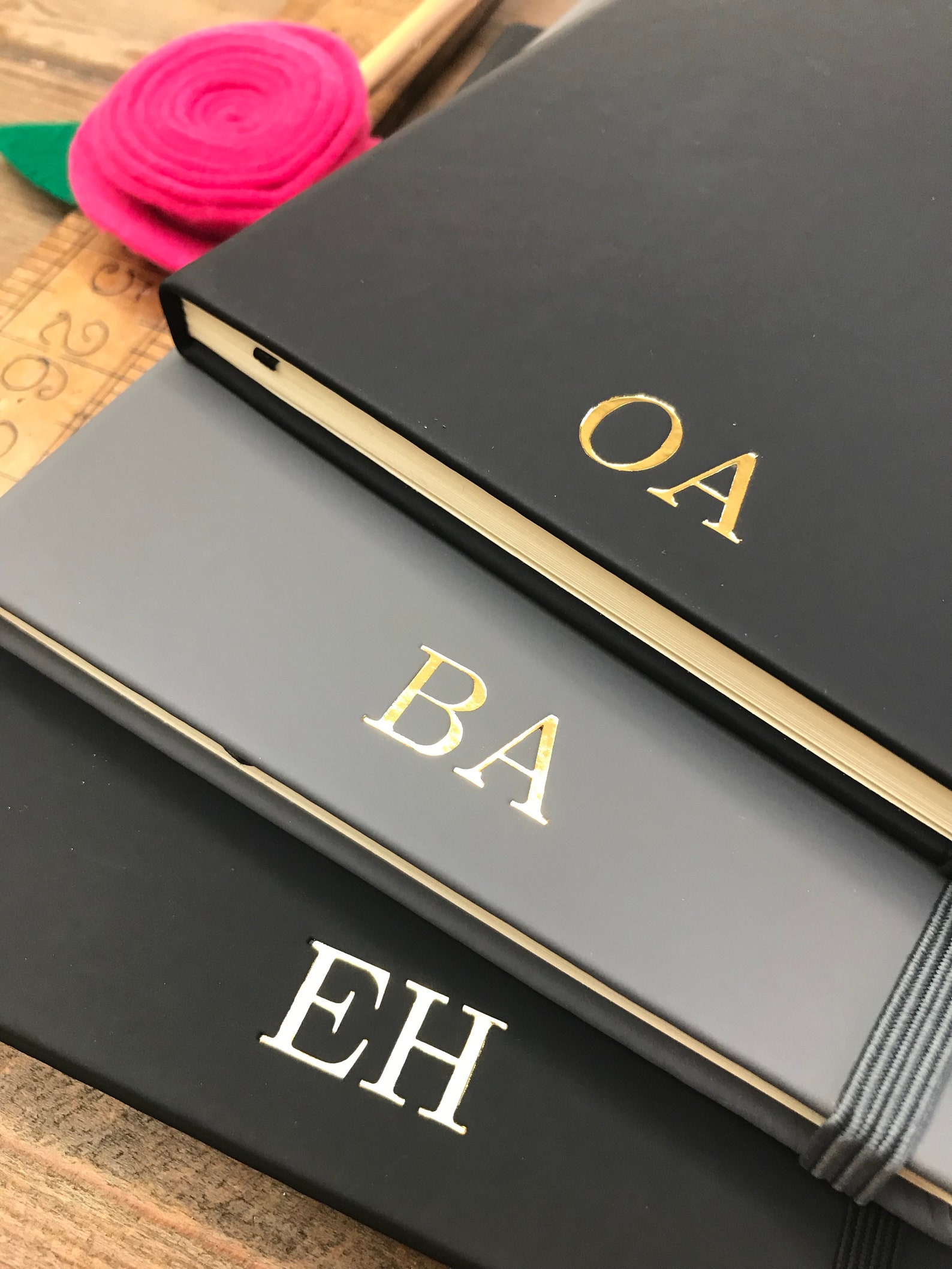 Personalised Pink A5 Notebook Hot Pink Monogram Journal - Etsy