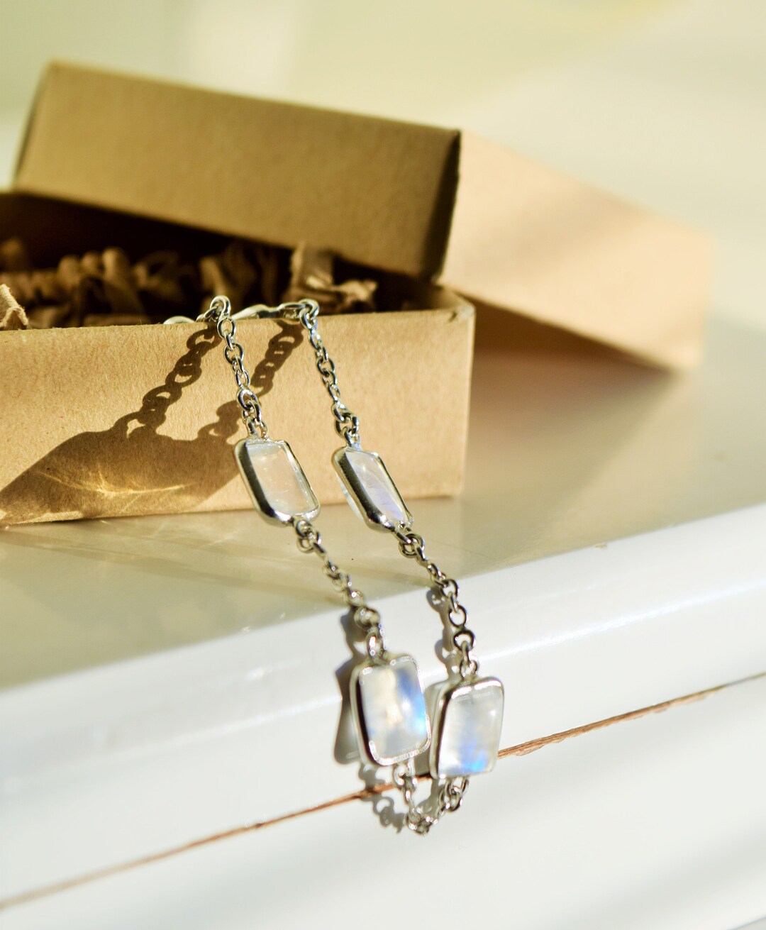 Moonstone Square Bracelet - Etsy