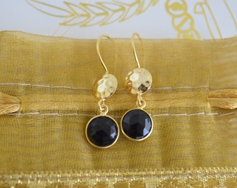 Red Ruby Gold Earrings Gold Tassel Earrings Black Onyx Gold Jewelry-18k ...