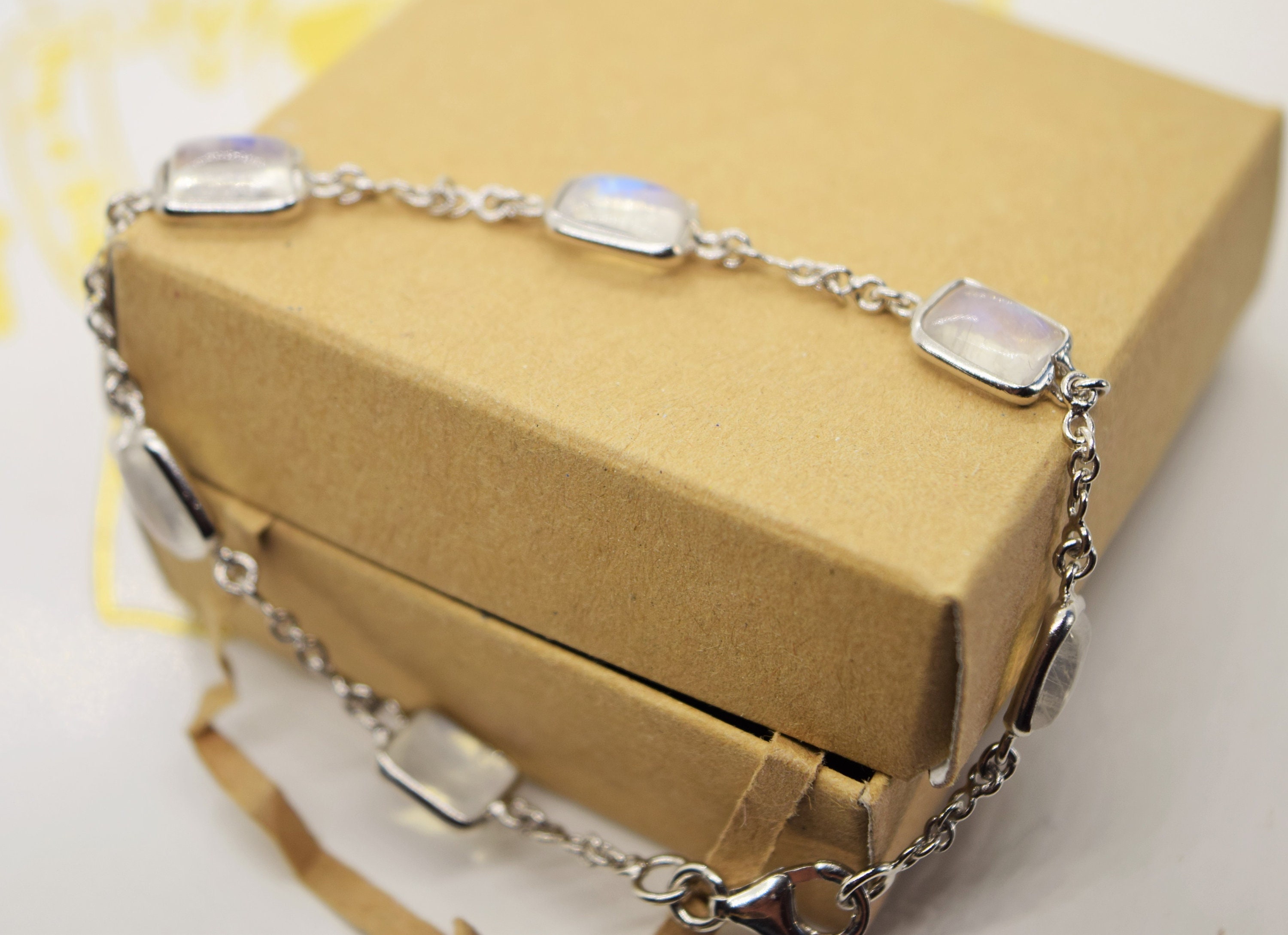 Moonstone Square Bracelet - Etsy