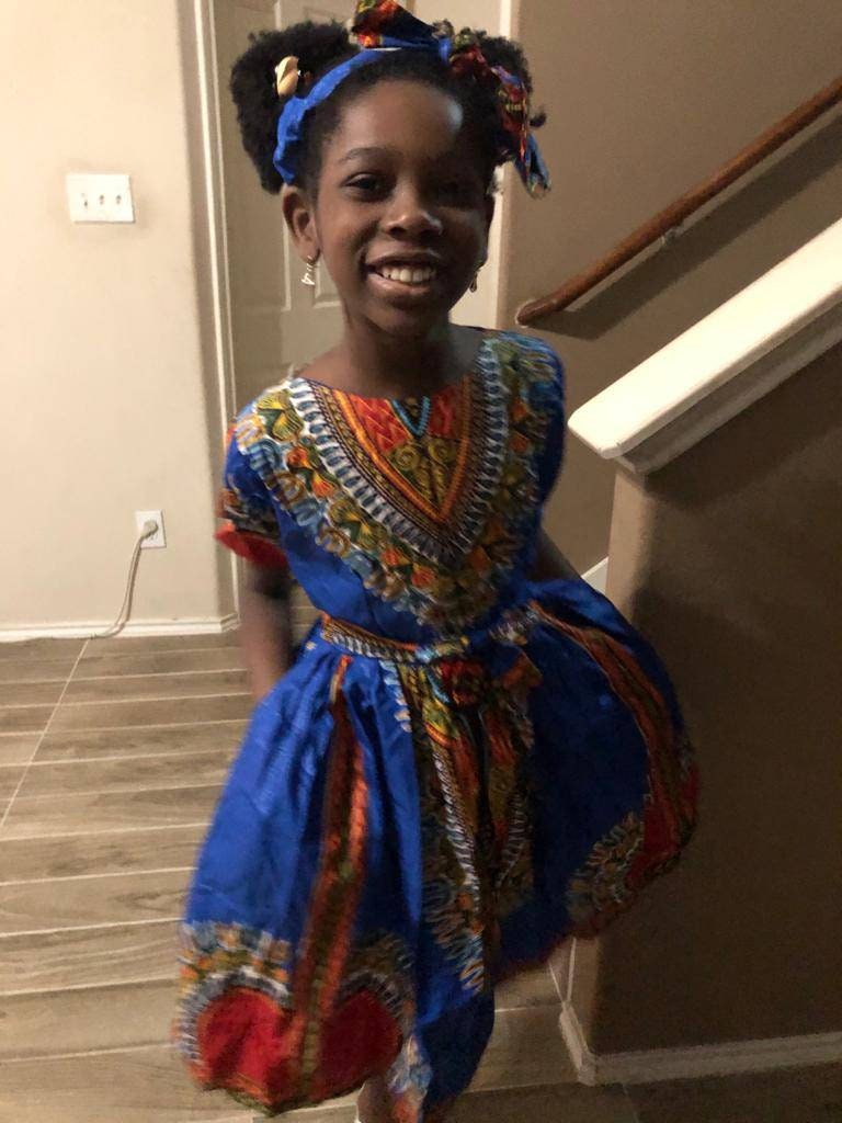 African Clothing Kids/girls Ankara Kente Print Dashiki Dress With ...