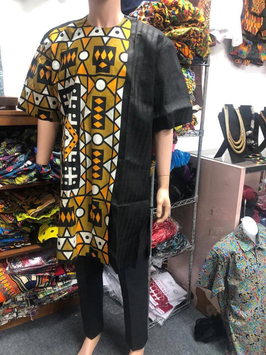 African Clothing for Men Two Pieces Set of Top and Bottom African ...