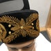 Black, Gold Embroidery African Traditional Hat | African Men's Wedding ...