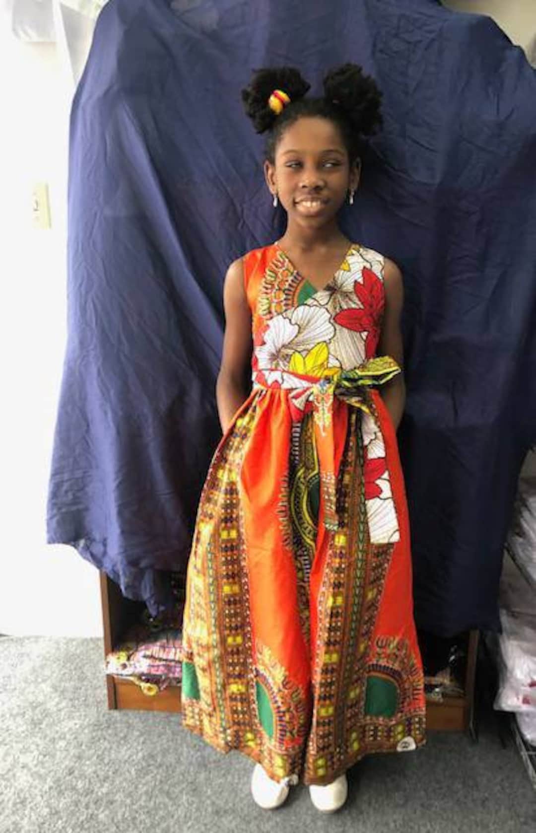 African Clothing for Kids/girls Ankara Print Long Dress African Fashion ...