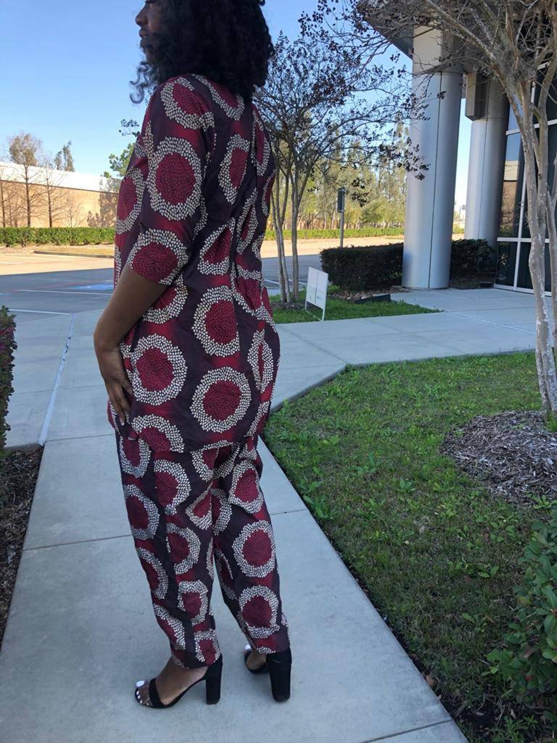 African Ankara Print Women Two Pieces Ankara Set Tunic Top and High ...