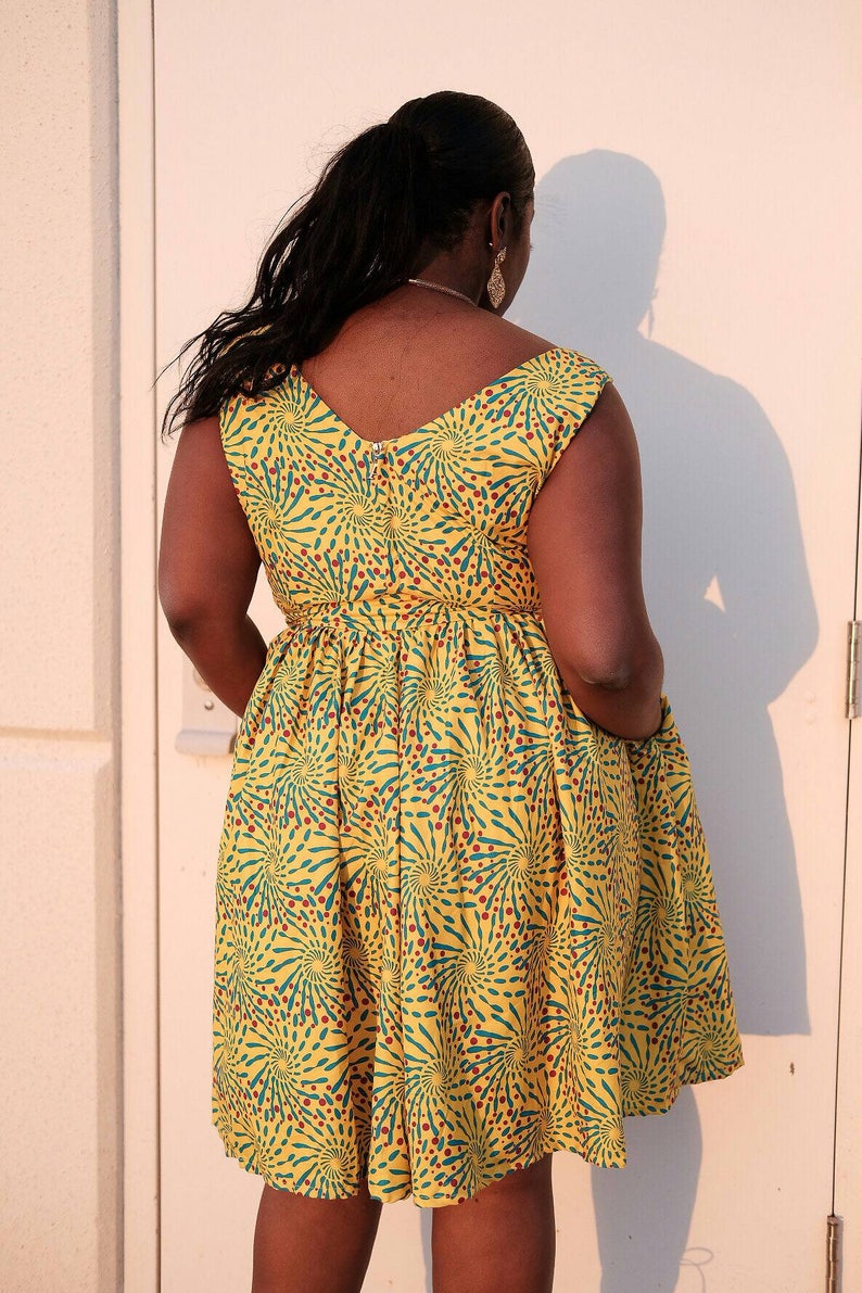 ON SALE African Clothing for Women Ankara Print Dress With Side Pocket ...