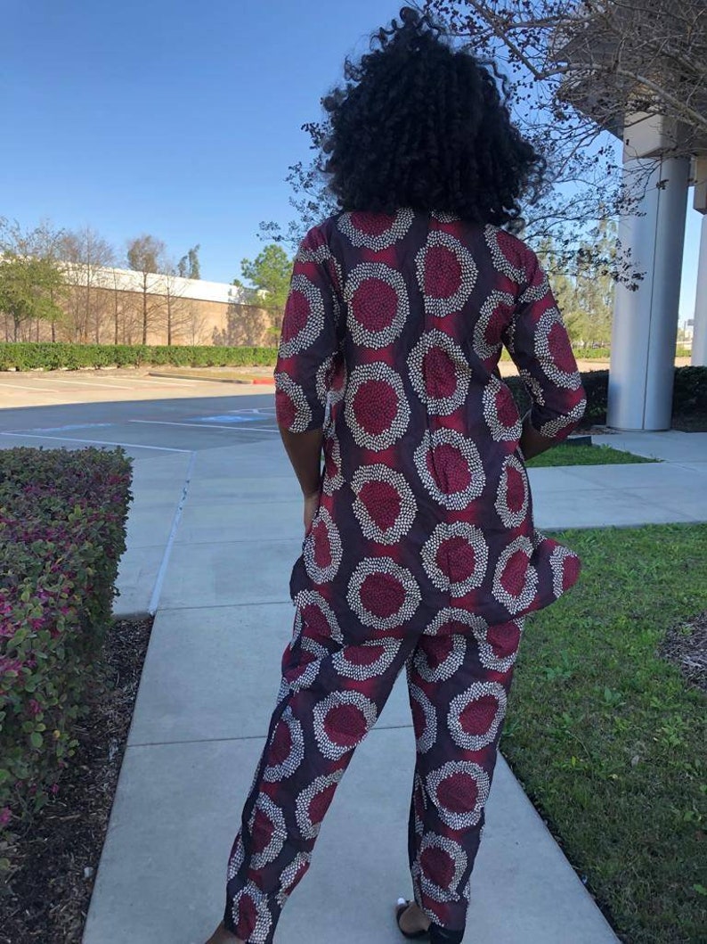 African Ankara Print Women Two Pieces Ankara Set Tunic Top and High ...