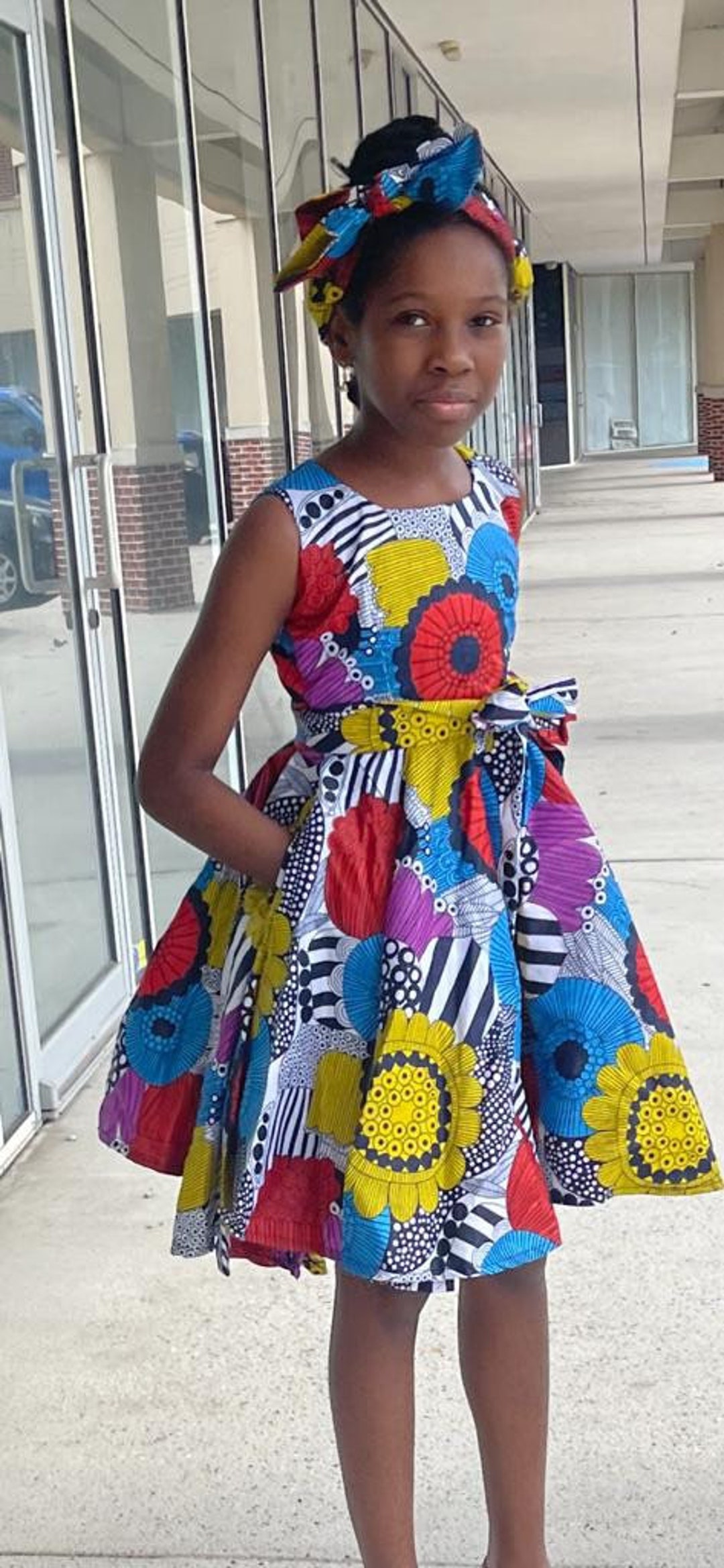 African Clothing Kids girls Ankara Kente Print Dashiki Dress Etsy
