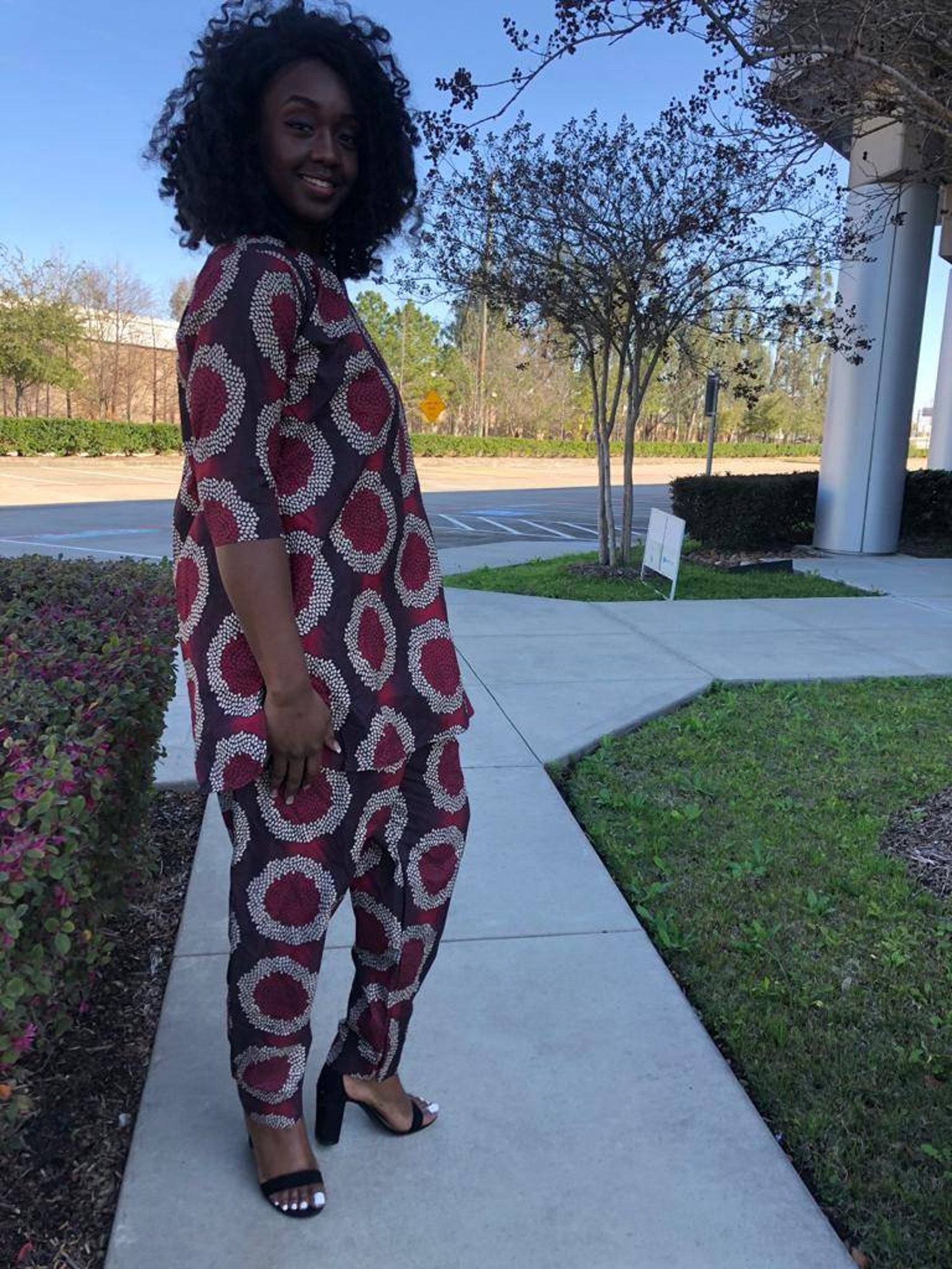 African Ankara Print Women Two Pieces Ankara Set Tunic Top and High ...