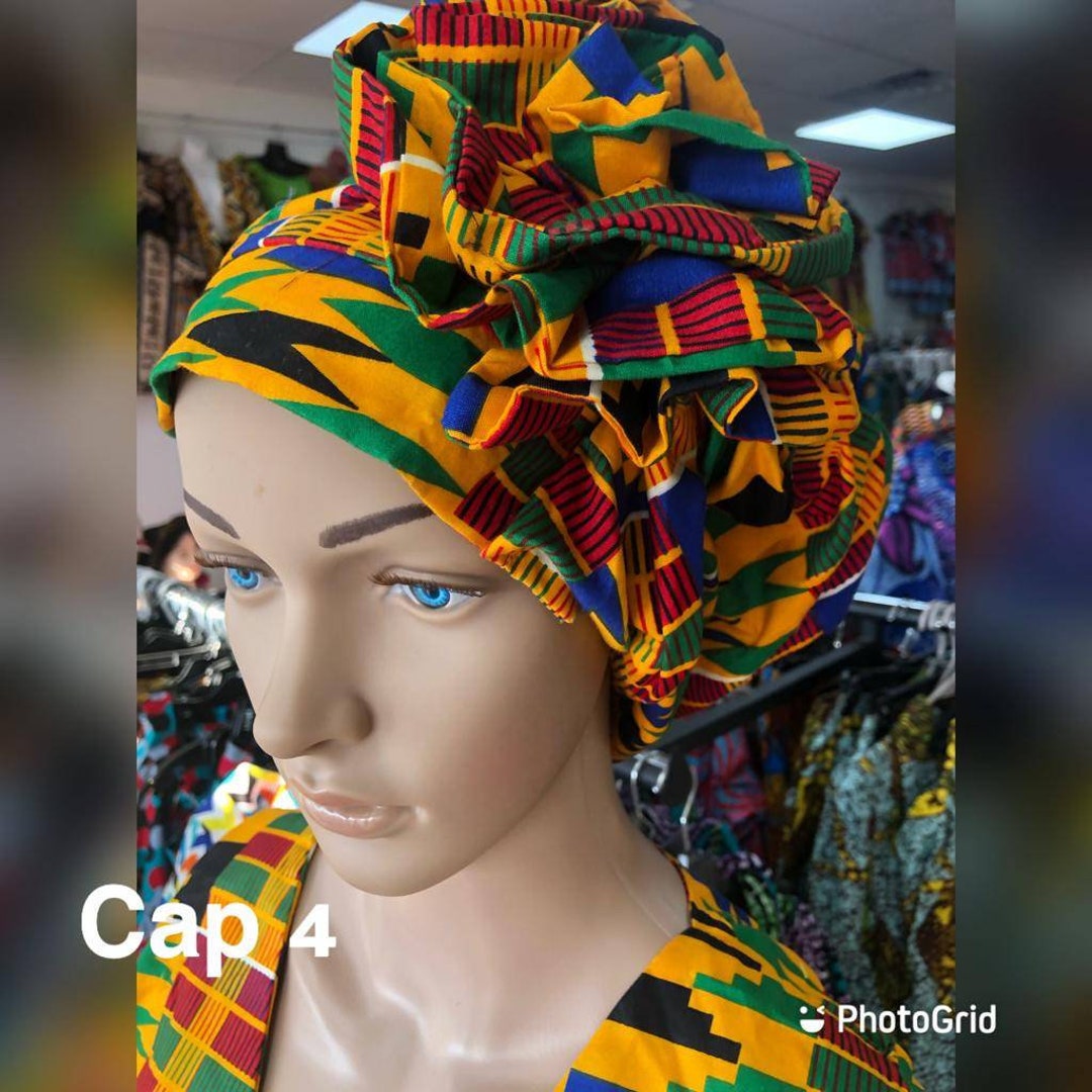 African Print Turban Ankara Kente African Print Turban Cap African ...
