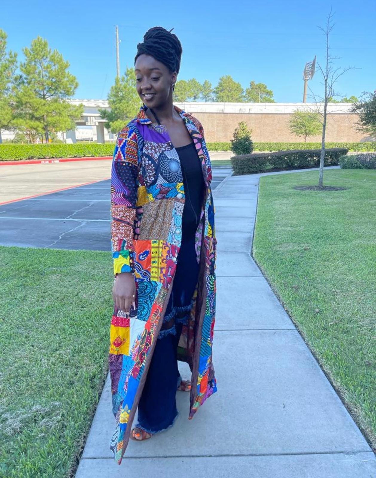 Gorgeous Lomg Patchwork African Robe, Ankara Kente Print African Kimono ...