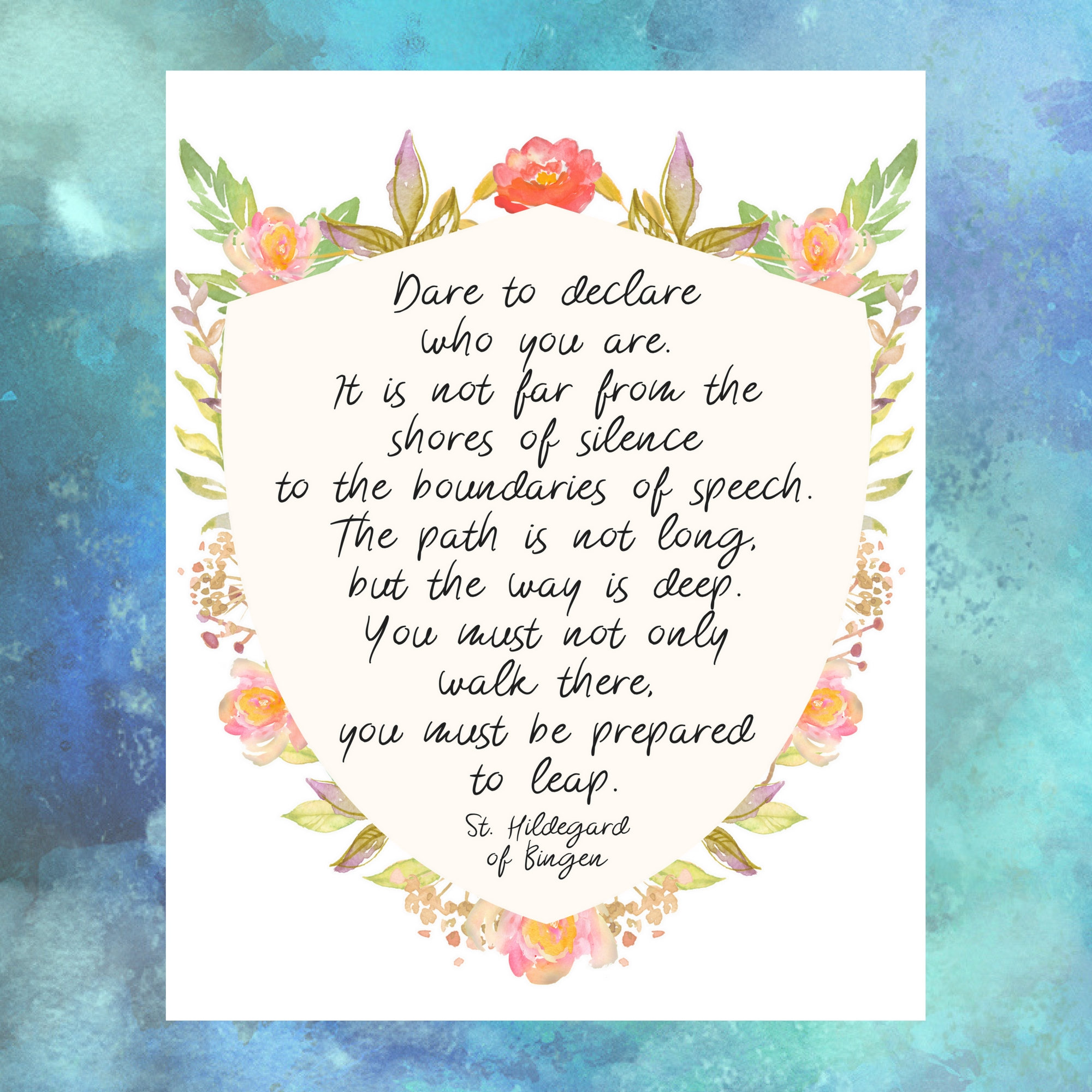 Saint Hildegard of Bingen Poem Catholic Saint Quote Wall Art - Etsy