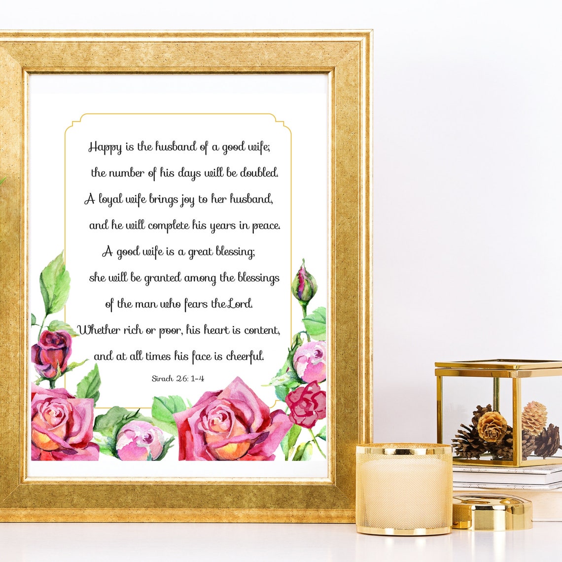Sirach 26 Wedding Verse Catholic Valentine's Day Scripture - Etsy