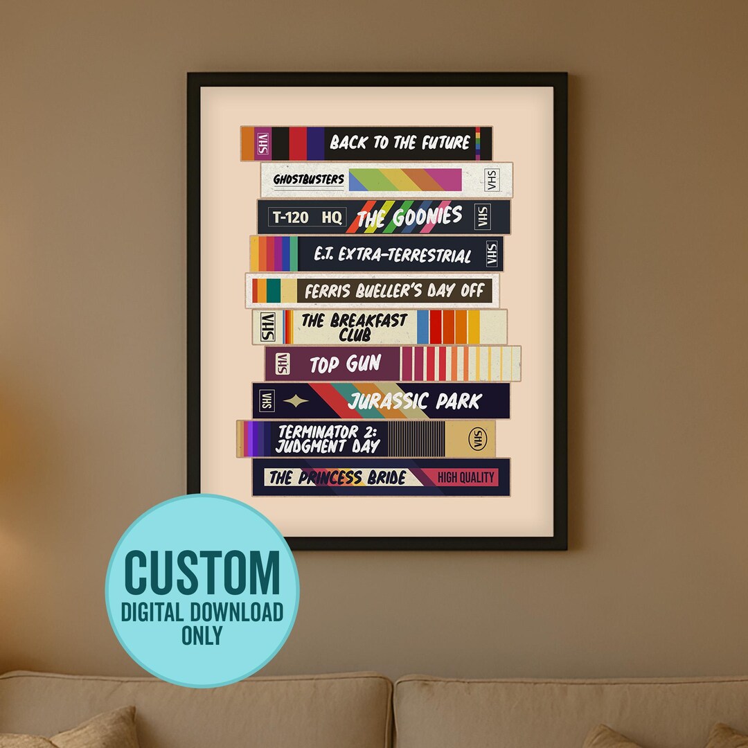 Buy Custom Retro VHS Video Tape Art Digital Download | Personalized ...