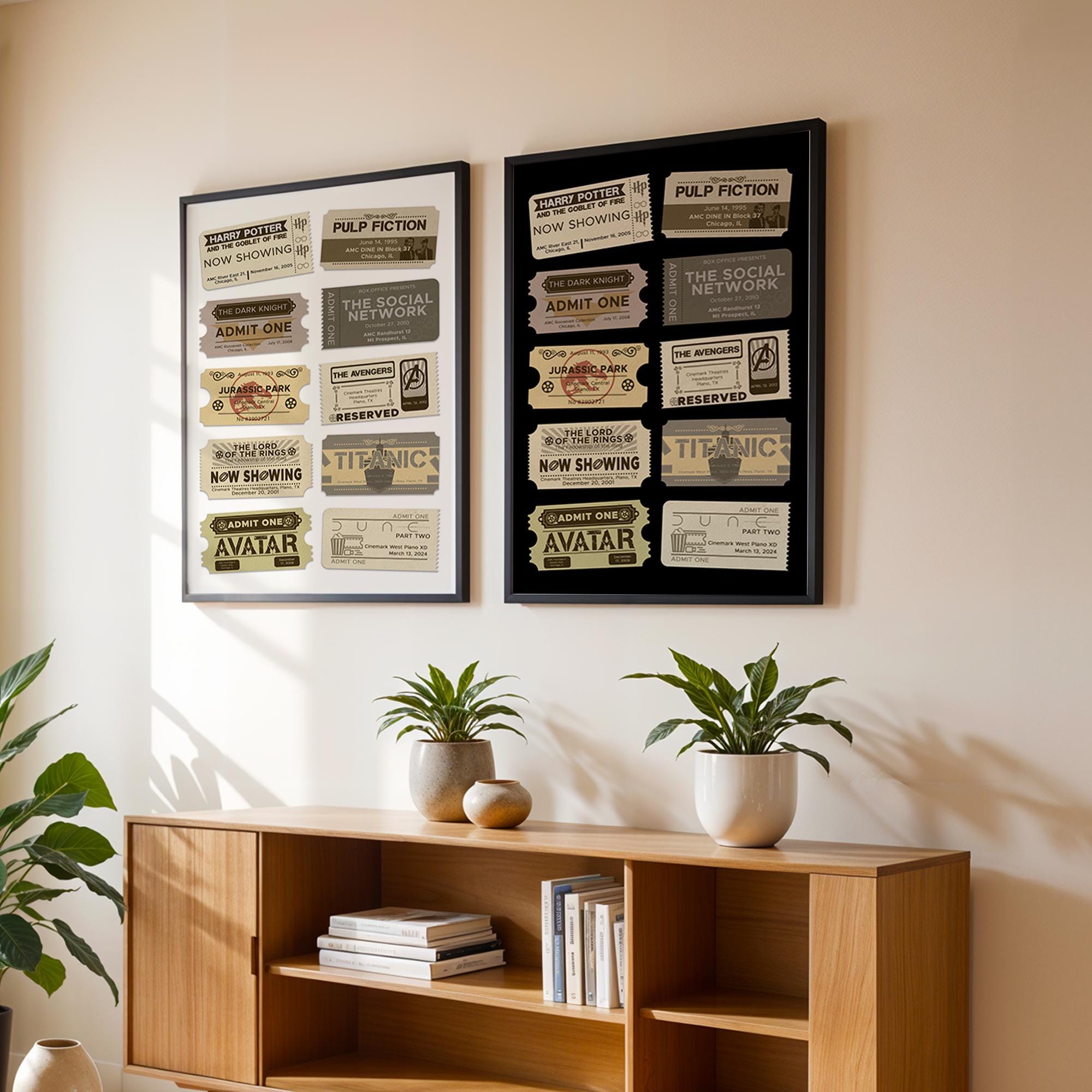 Custom Retro Movie Ticket Wall Art With Movie Logo | Personalized ...