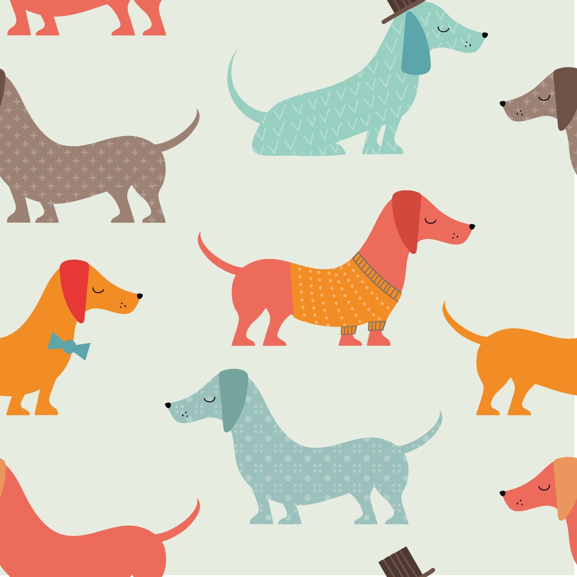 Sausage Dogs Seamless Pattern - Etsy