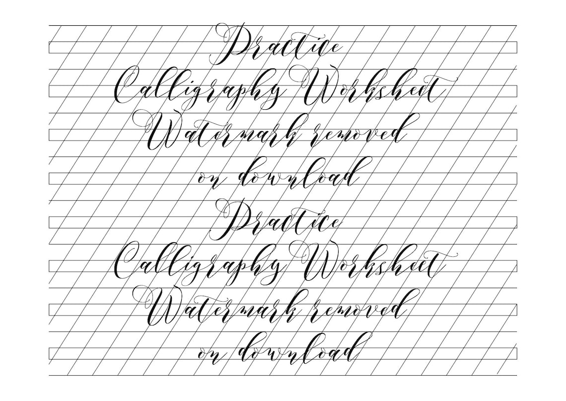 Calligraphy Practice Template Download. Italic Calligraphy Guide ...