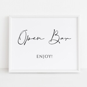 Wedding Bar Sign, Open Bar Sign, Ready to Print Bar Sign for Reception ...