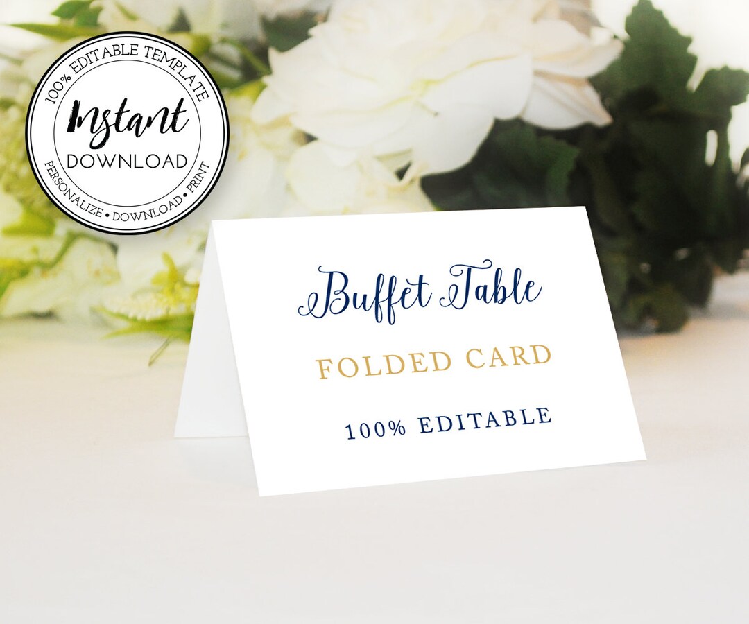 Food Label, Buffet Card Template, Food Card, DIY Buffet Tent Card ...