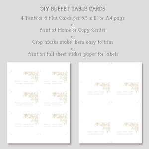 Buffet Card Template, Buffet Tent Cards, Food Card, Food Label, Dessert ...