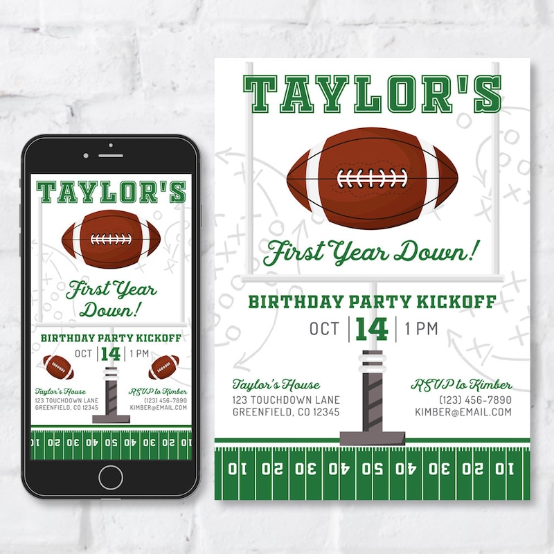 First Down Birthday Party - Etsy