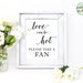 Wedding Program Fan Sign, Take A Fan Sign, Wedding Fan Sign, Take A Fan ...