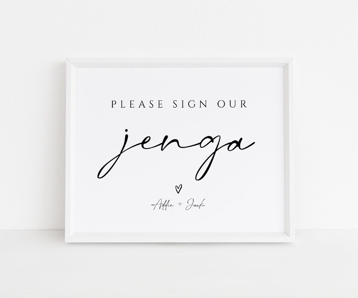 Wedding Jenga Sign Jenga Guestbook Sign Please Sign Our - Etsy