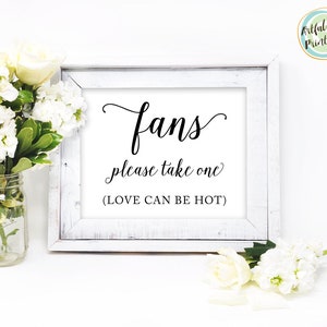 Fan Favors Sign, Take A Fan Sign, Wedding Fan Sign Printable, Take A ...
