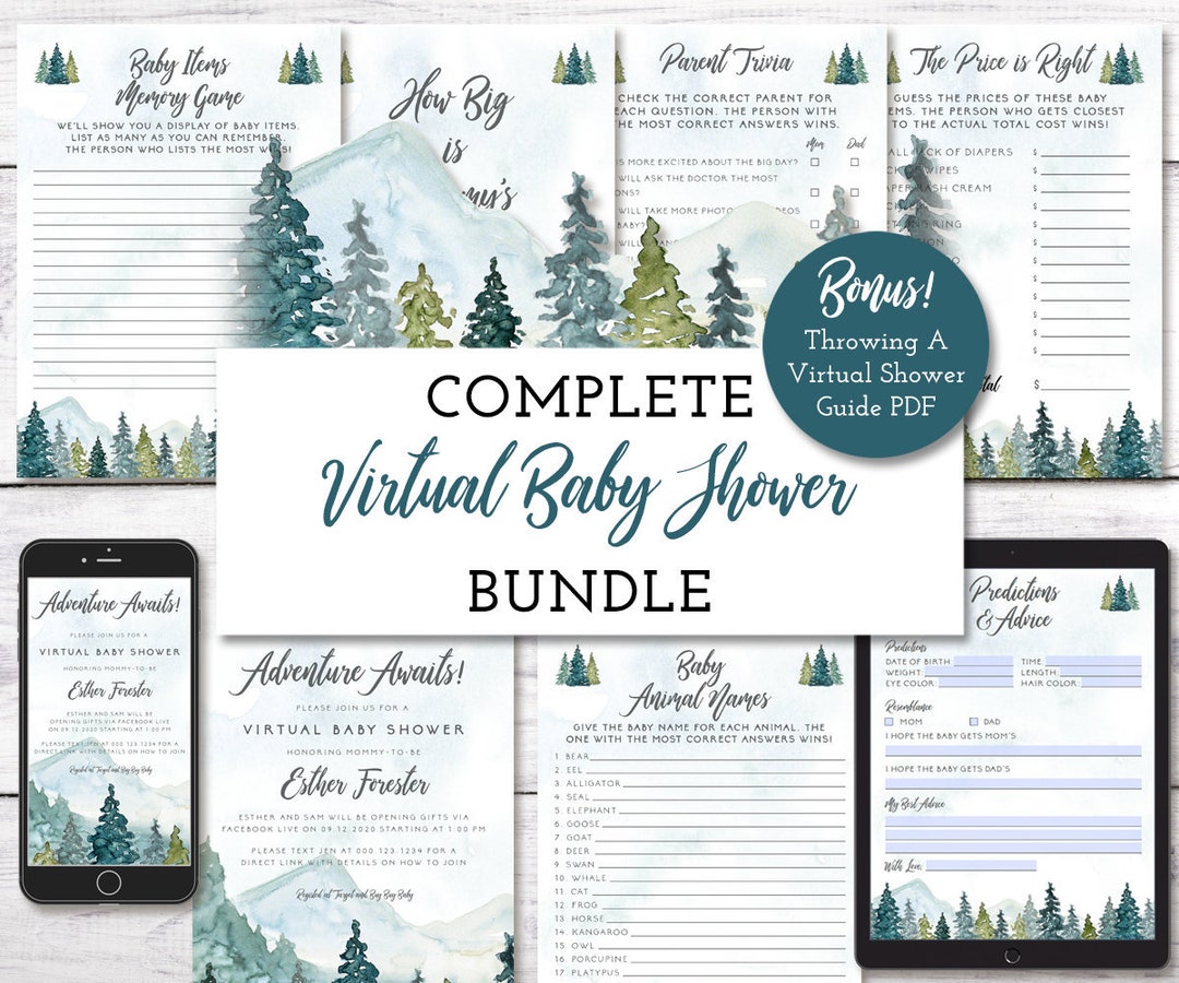 Virtual Baby Shower Bundle Adventure, Long Distance Baby Shower ...
