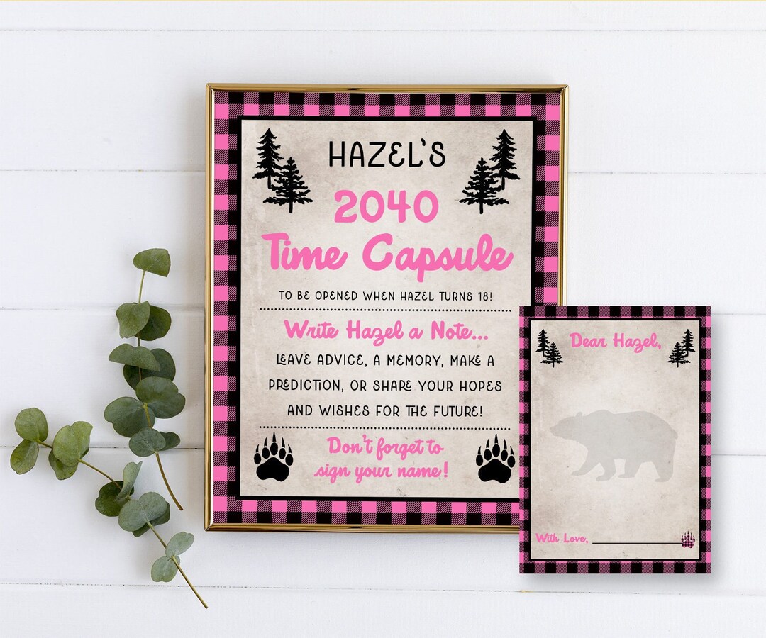 Wild ONE Time Capsule Sign and Card Editable Template First - Etsy