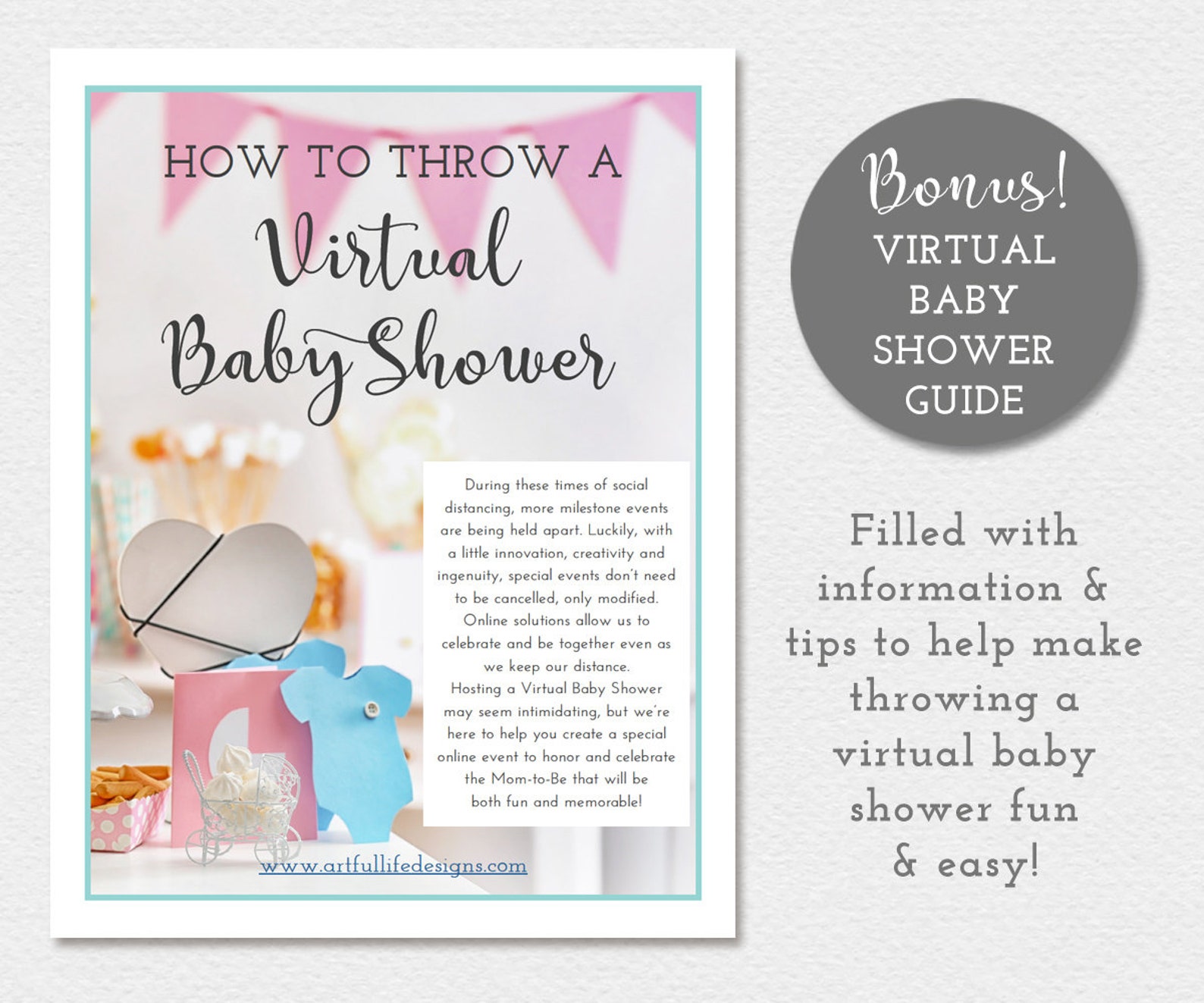 Virtual Baby Shower Bundle Online Baby Shower Long Distance | Etsy