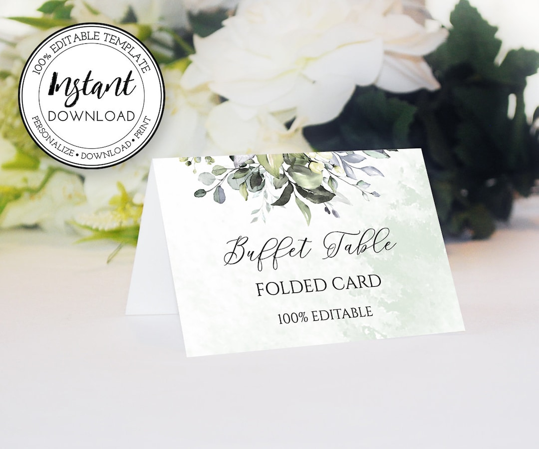 Food Card, Food Labels for Buffet, Buffet Table Card Template, Food ...