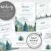 Mountains & Pines Wedding Seating Chart Printable (editable Template ...