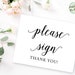 Wedding Please Sign Printable, Digital Wedding Guest Book Sign, Guest ...