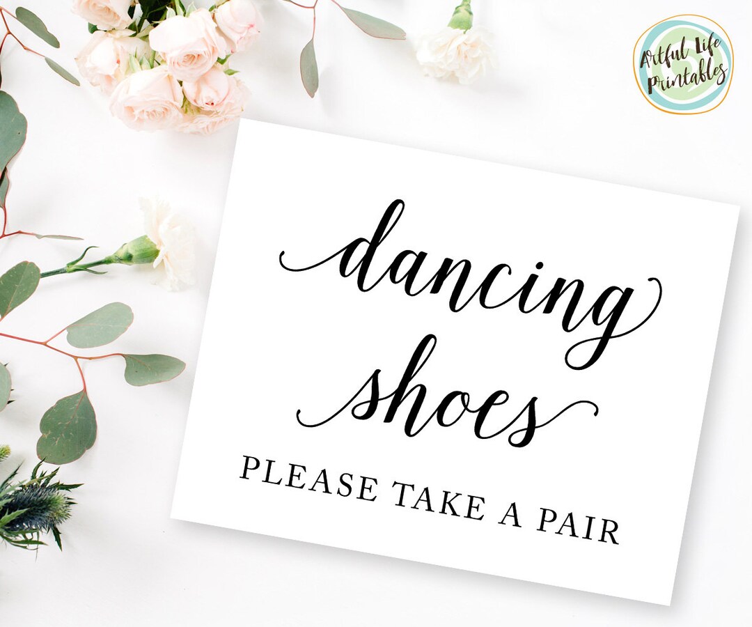 Dancing Shoes Wedding Sign, Dancing Shoes Sign, Wedding Flip Flops Sign ...