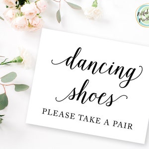 Dancing Shoes Wedding Sign, Dancing Shoes Sign, Wedding Flip Flops Sign ...