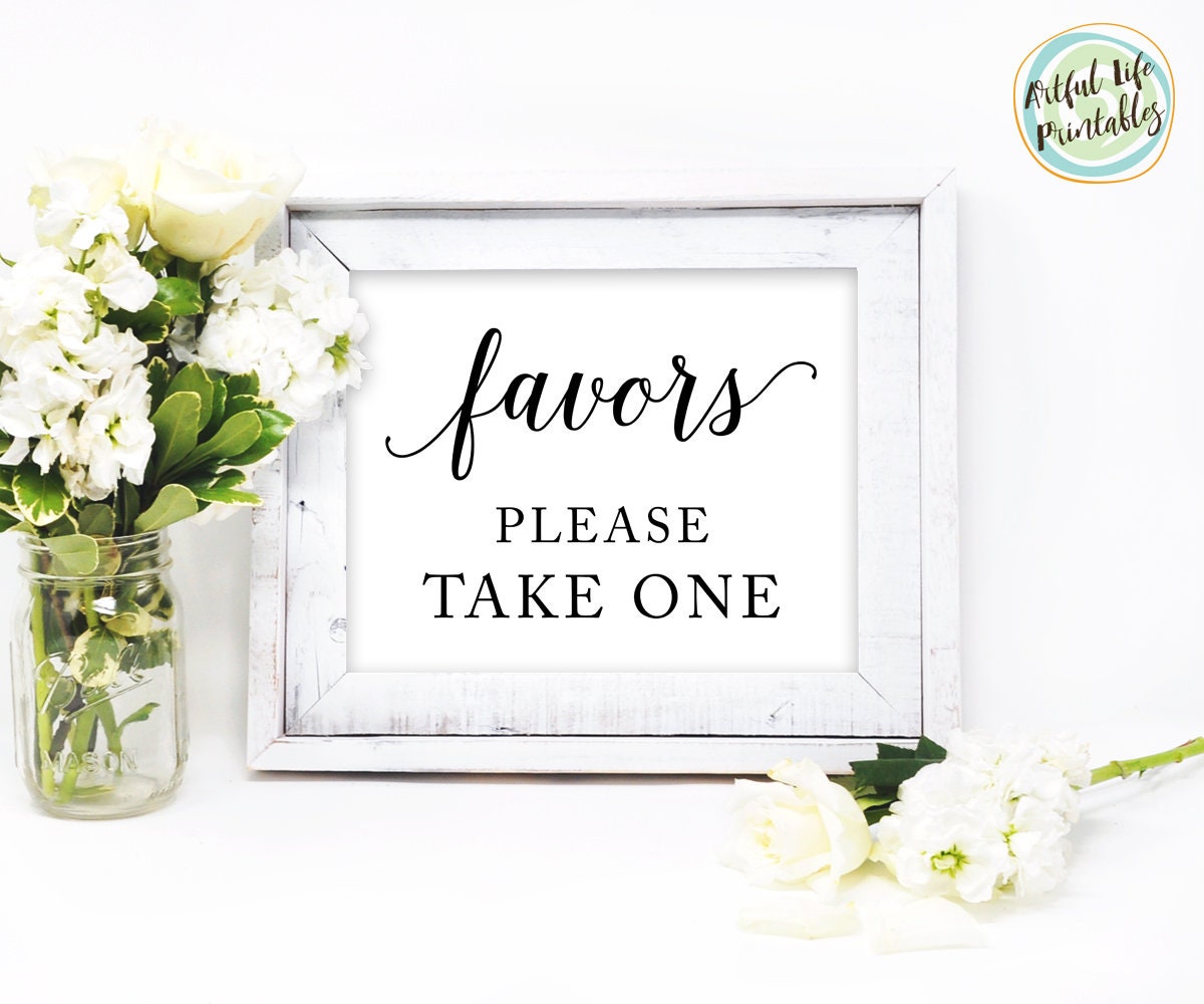 Wedding Favors Sign, Favors Sign, Please Take One Sign, Favors Sign ...