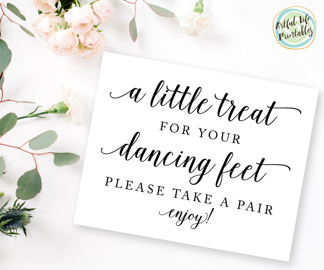 Dancing Shoes Sign, Dancing Feet Wedding Sign, Flip Flops Sign, Wedding ...