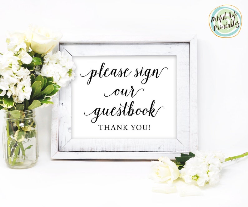 Please Sign Our Guestbook Digital Guestbook Sign Please Sign - Etsy