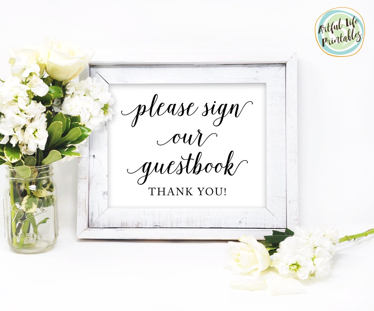 Please Sign Our Guestbook Digital Guestbook Sign Please Sign | Etsy