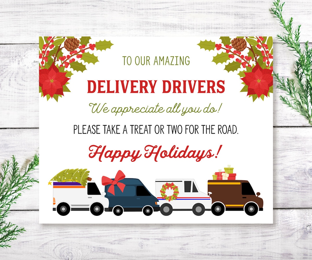 Snack Station Sign, Delivery Driver Thank You, Delivery Driver ...