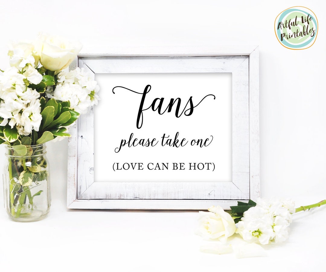 Wedding Program Fan Sign, Take A Fan Sign, Wedding Fan Sign, Take A Fan ...