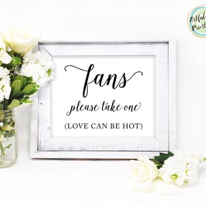 Wedding Program Fan Sign, Take A Fan Sign, Wedding Fan Sign, Take A Fan ...