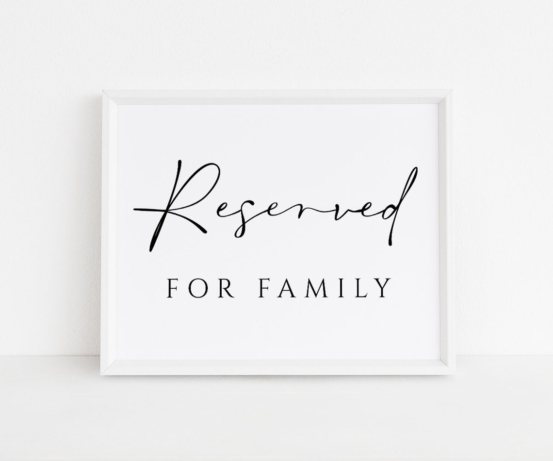 Reserved for Family Sign Ready to Print Instant Download - Etsy