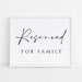 Reserved for Family Sign, Ready to Print, Instant Download, Reserved ...