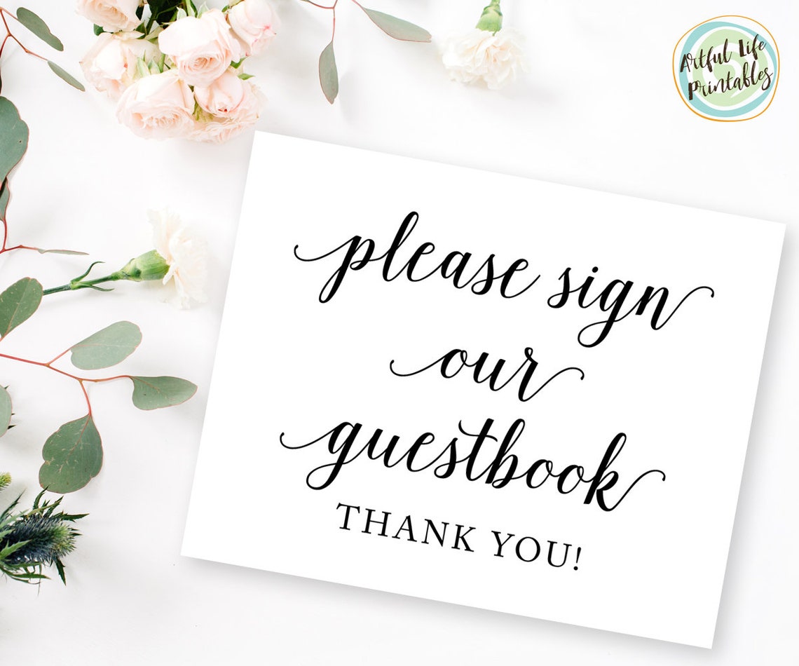 Please Sign Our Guestbook Digital Guestbook Sign Please Sign | Etsy