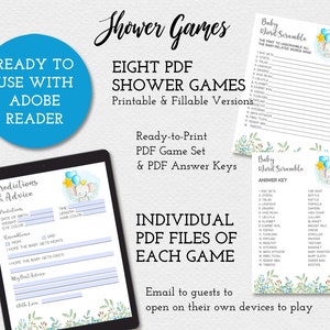 Baby Shower Games Bundle, Baby Shower Games Printable, Virtual Baby ...